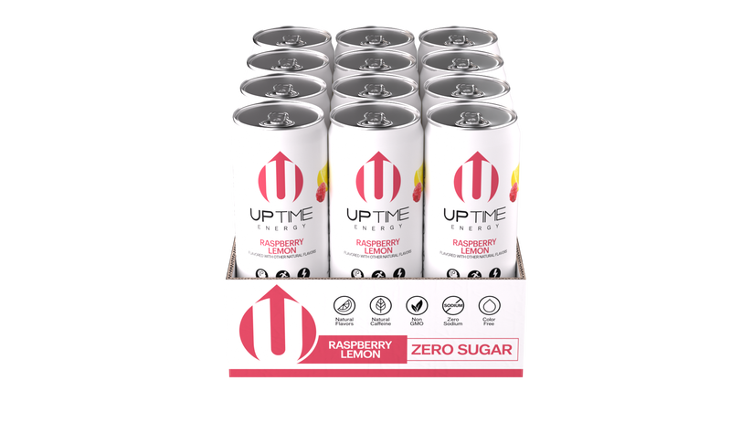 Raspberry Lemon Zero Sugar 12 Pack – UPTIME Energy