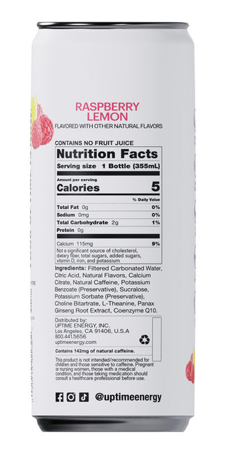 Raspberry Lemon Zero Sugar - UPTIME Energy
