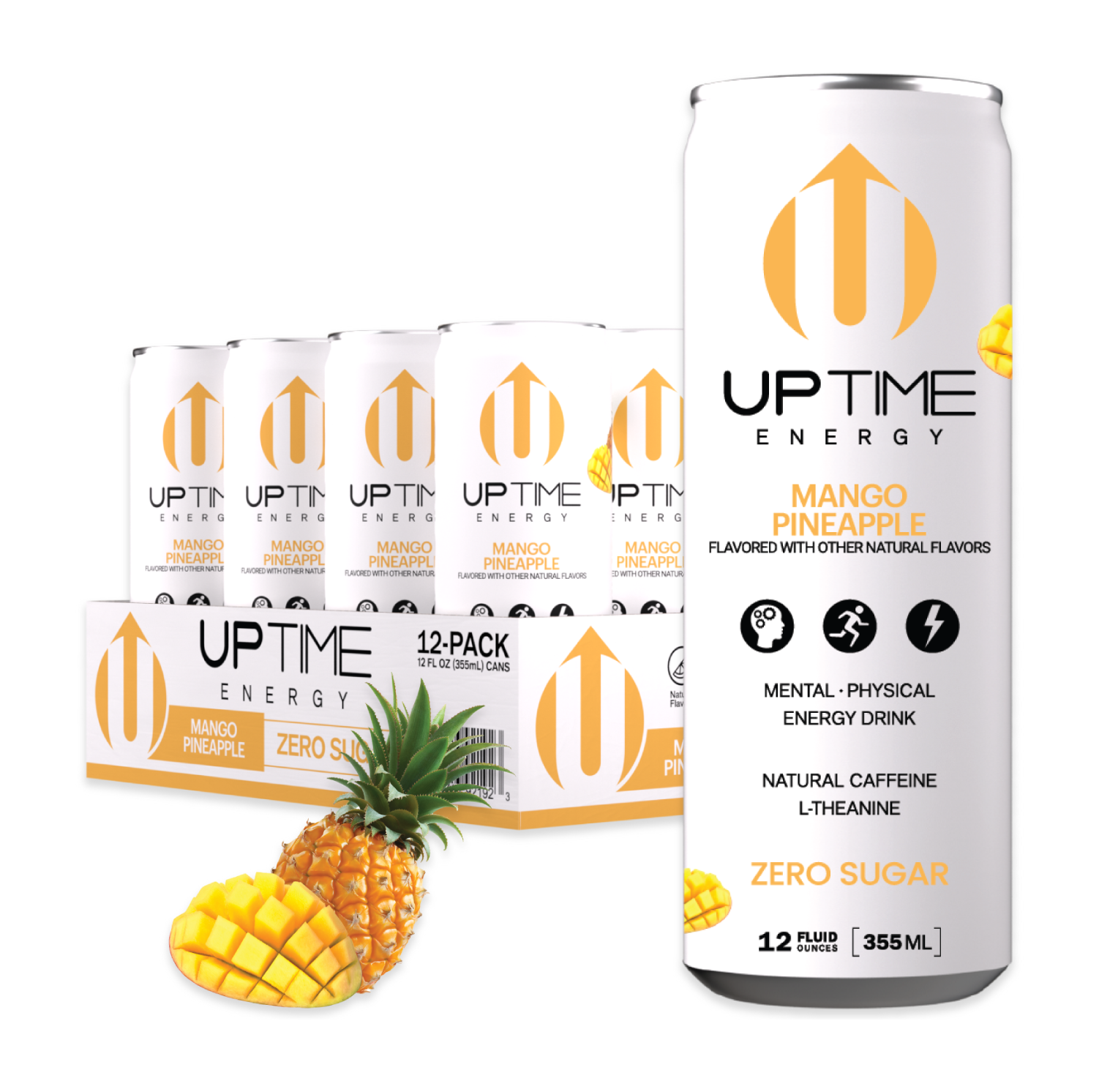 Mango Pineapple Zero Sugar 12 Pack – UPTIME Energy