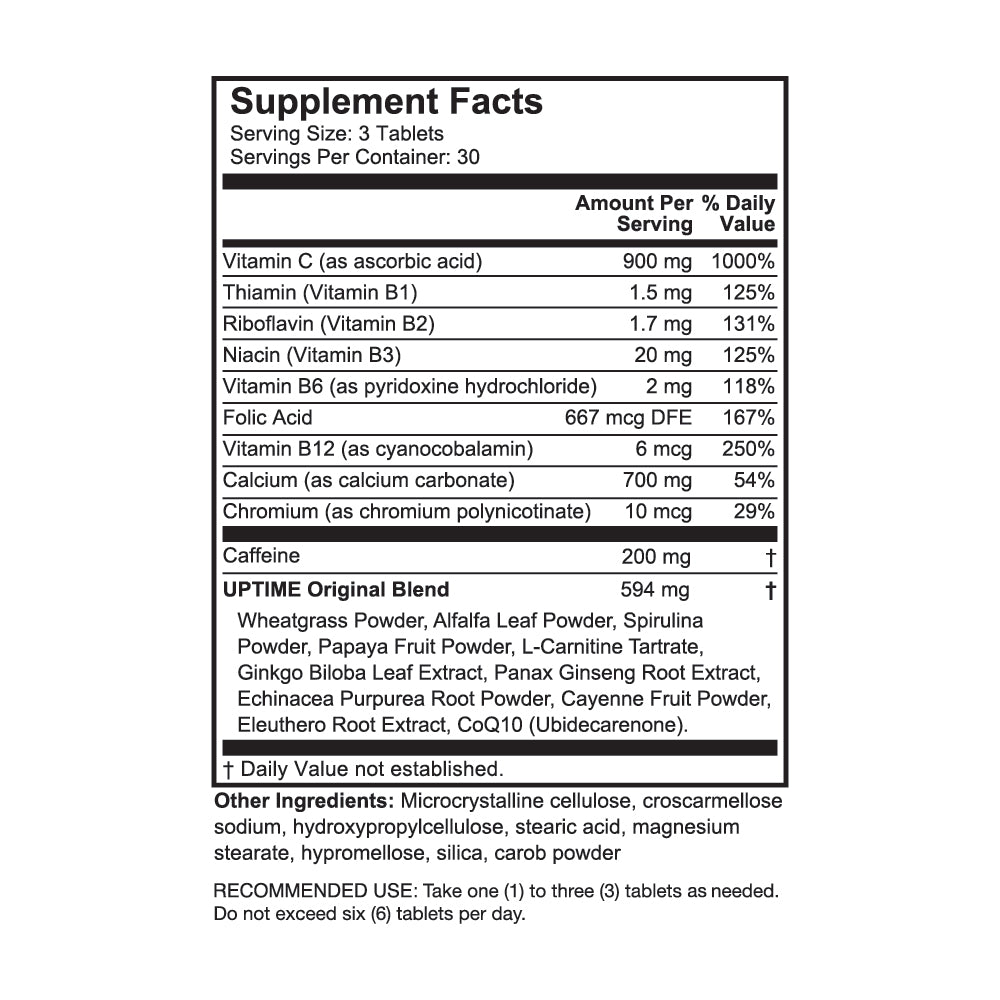 Original Energy Tablets - 90 Ct. Bottle – UPTIME Energy